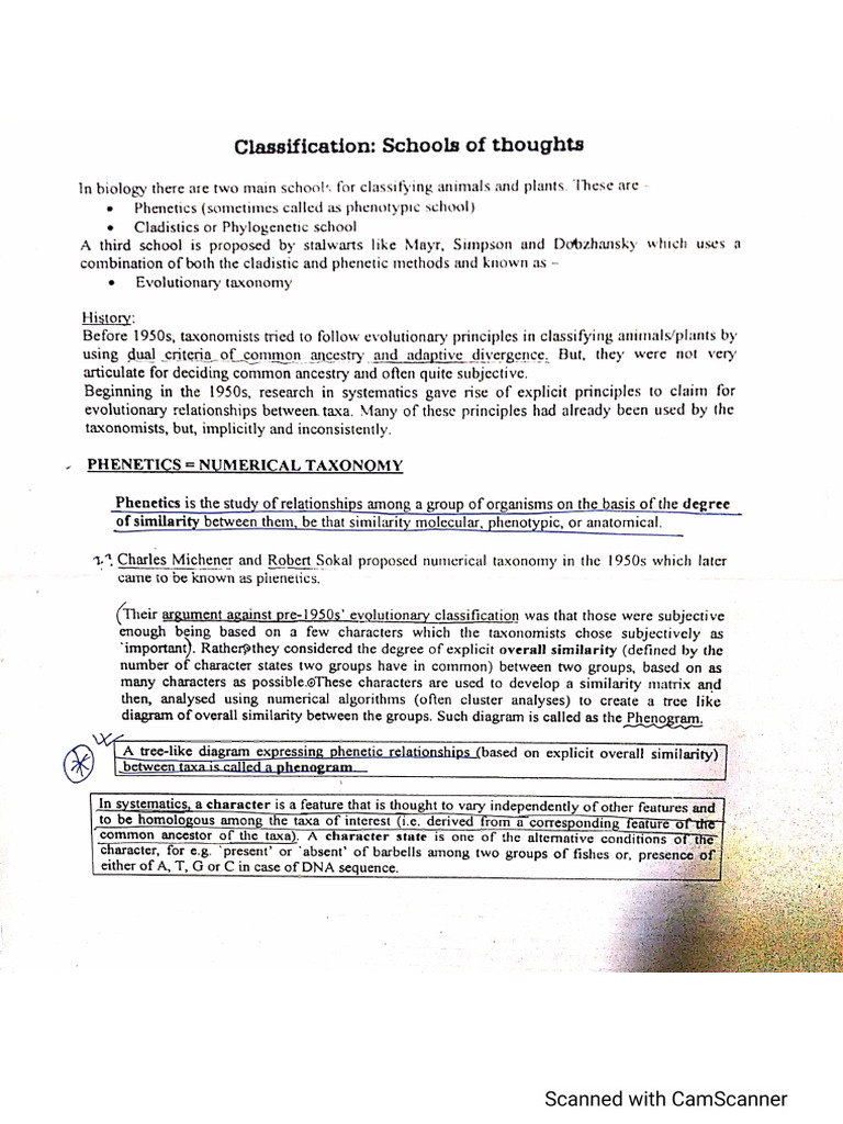 Phenetics & Cladistics 1 | PDF