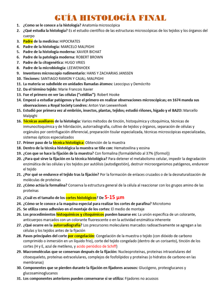 Resumen final histología | PDF