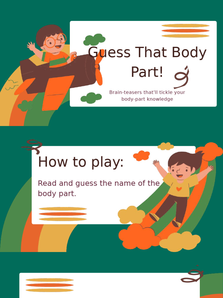 Guessing Body Parts Game Education Presentation in Green Orange Brown ...