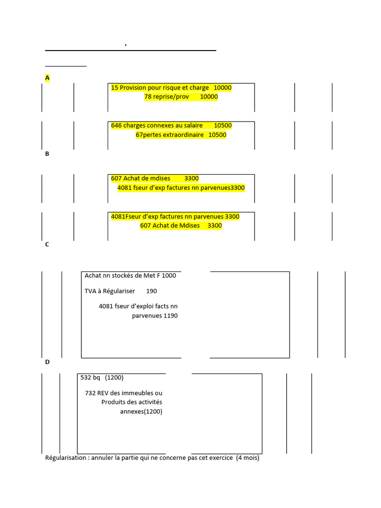 Corrigé Série Les Travaux de Régularisation | PDF