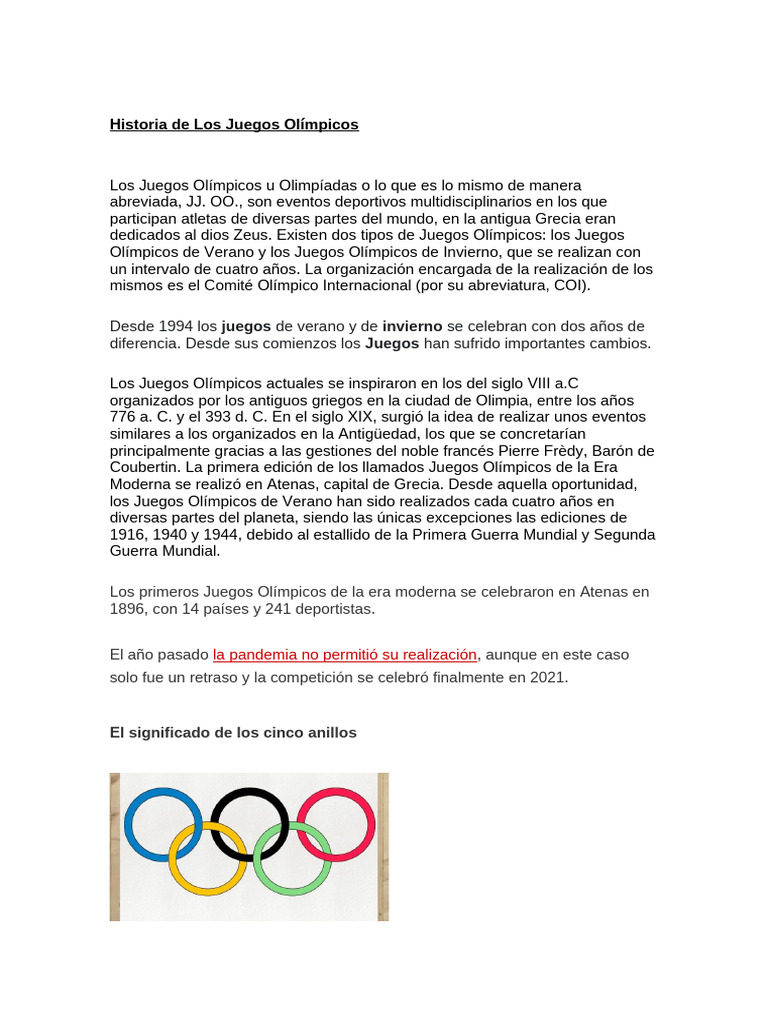 Las Olimpiadas | PDF