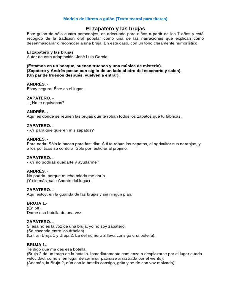 Modelo de Libreto o Guión | PDF