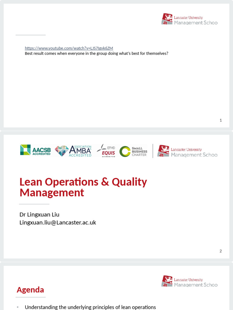 Lean Operations & Quality Management | PDF