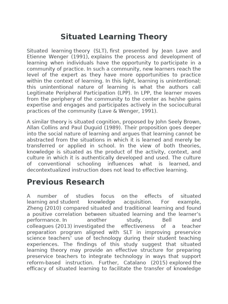 Situated-Learning-Theory | PDF Situated-Learning-Theory | PDF