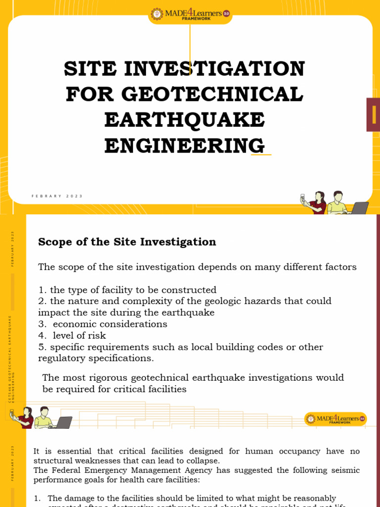 SITE INVESTIGATION For Geotechnical Earthquake Engg | PDF