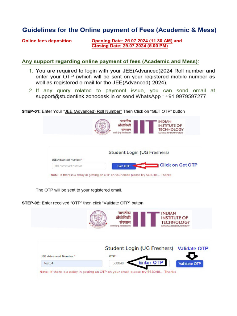 Instructions Academic Fee 24-25 | PDF