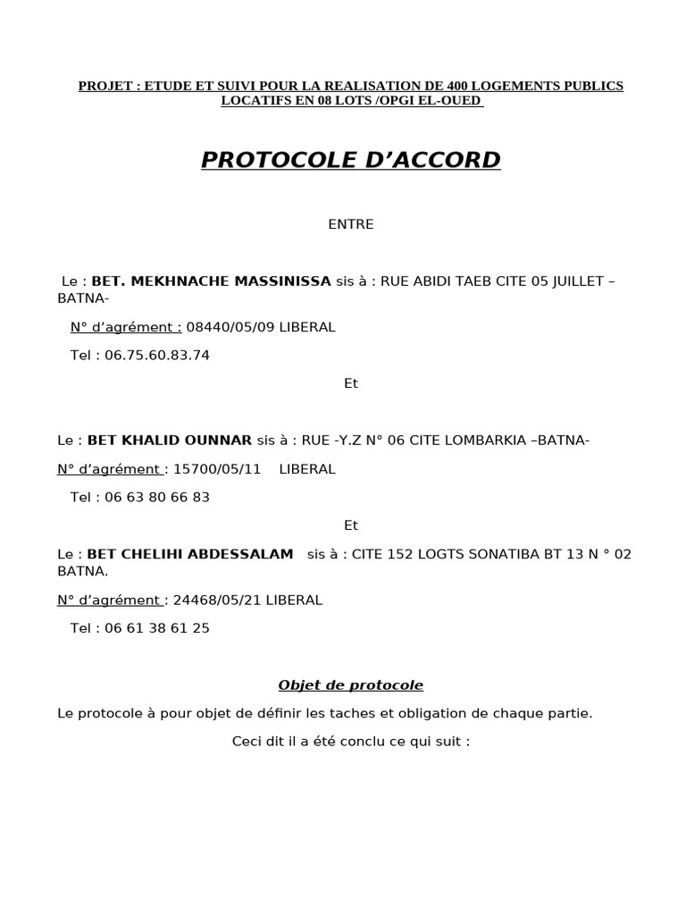 PROTOCOLE | PDF