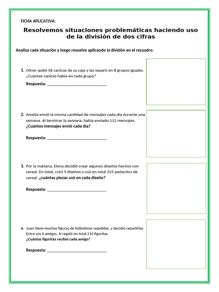 16 DE AGOSTO FICHA Resolvemos Situaciones Problemáticas Haciendo Uso de ...