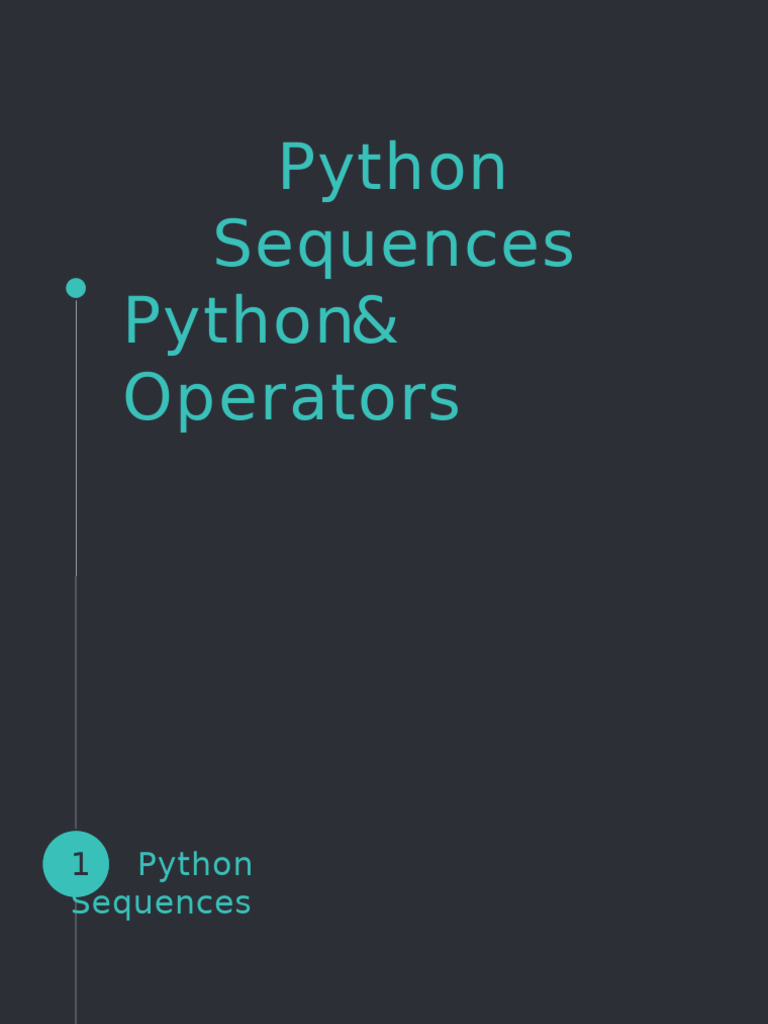 Python Sequences Operators | PDF