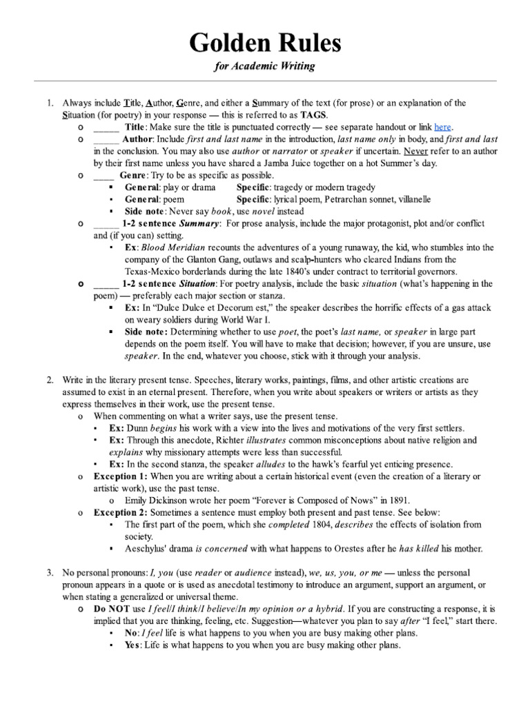 GOlden Rules | PDF