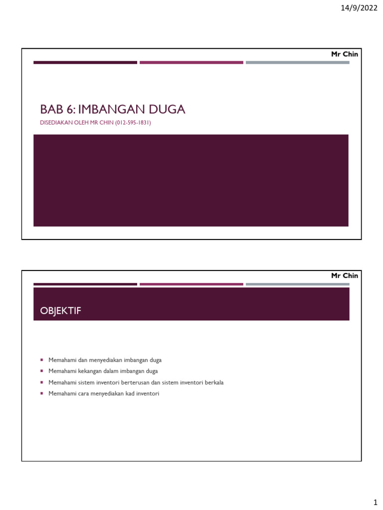 Bab 6 Imbangan Duga (Part 1) | PDF