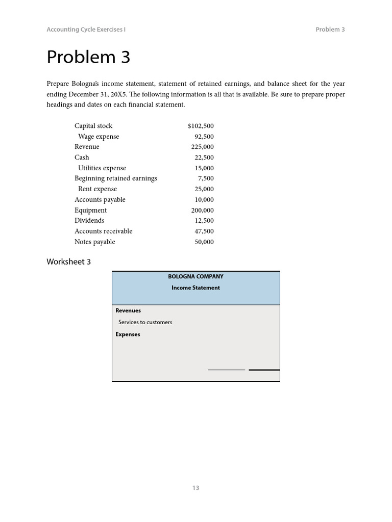 Finacial Statement Problem | PDF