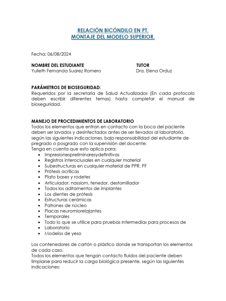 PROTOCOLO #7 Relacion Bicondilo | PDF