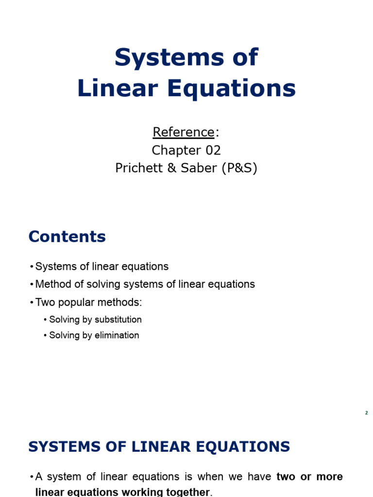 Systems of Linear Equations 01 | PDF