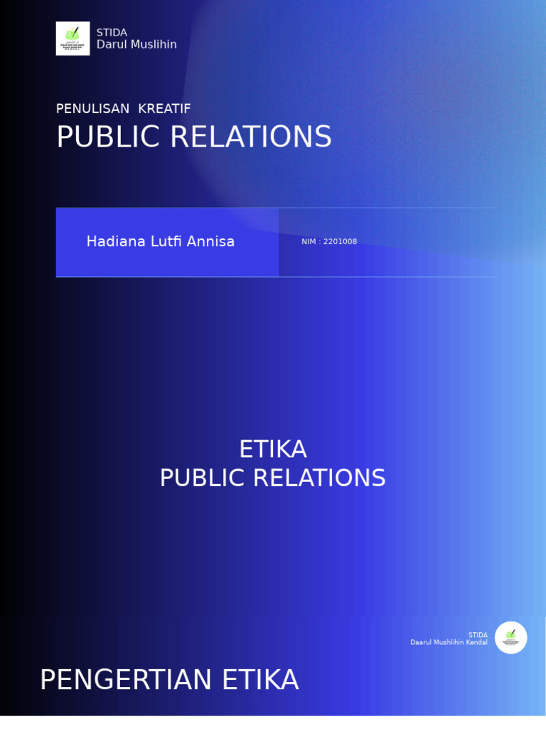 Etika Public Relations | PDF