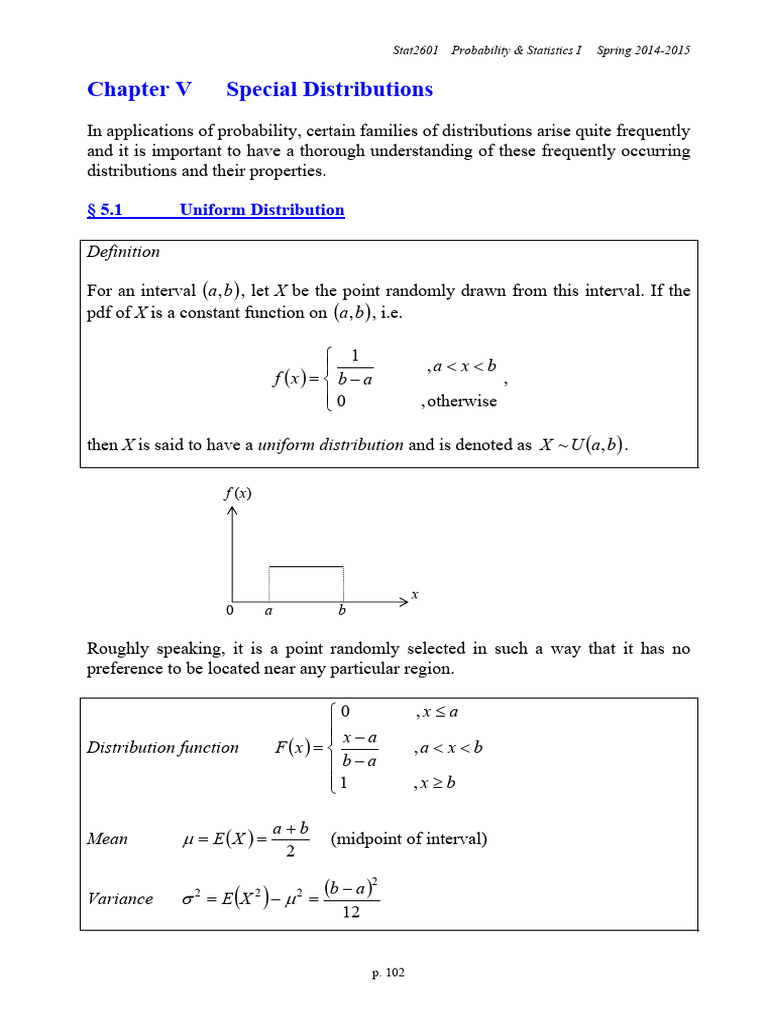 Stat2601 Chapter5 | PDF
