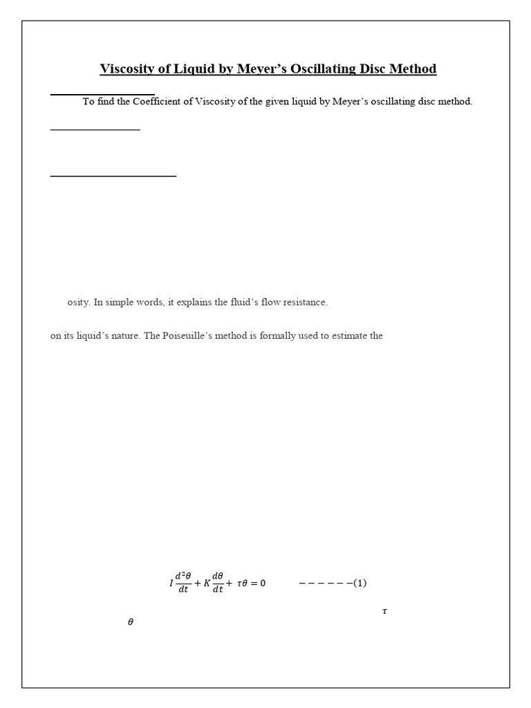 Manual - Viscosity of Liquid | PDF