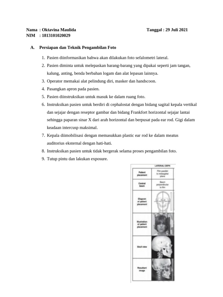 Interpretasi Radiograf Sefalometri Luthfi Fadli 1813101020028 | PDF