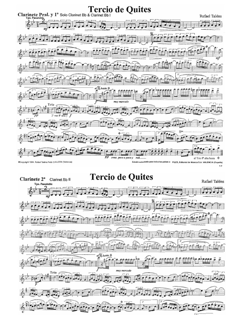Tercio de Quites - Clarinete | PDF