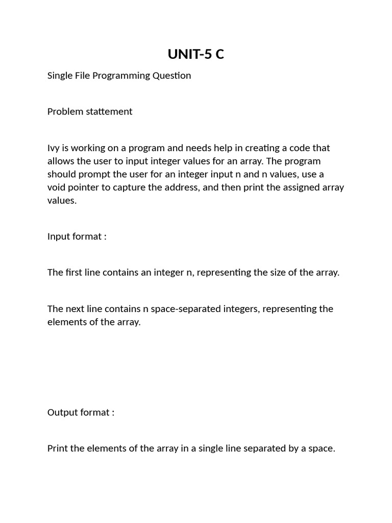 C Unit 5 Answer | PDF