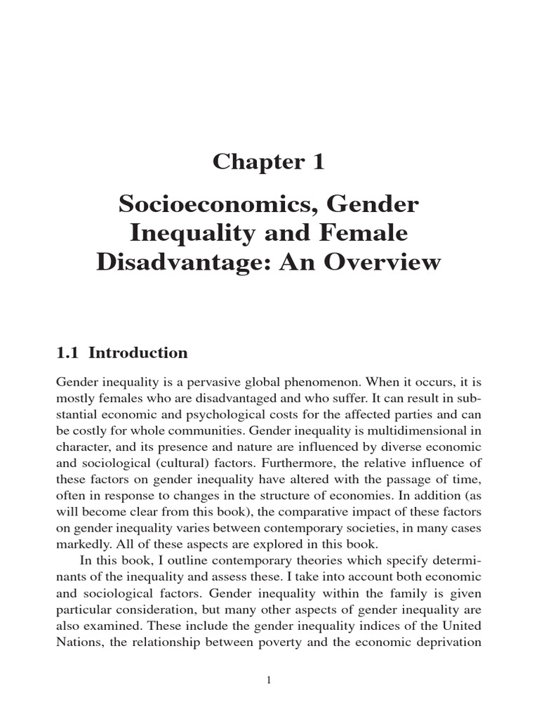 2019 Socioeconomics Gender Inequality and Female Disadvantage An ...
