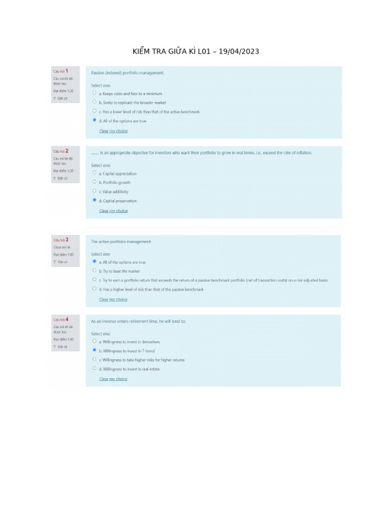 KIỂM TRA GIỮA KÌ L01 | PDF