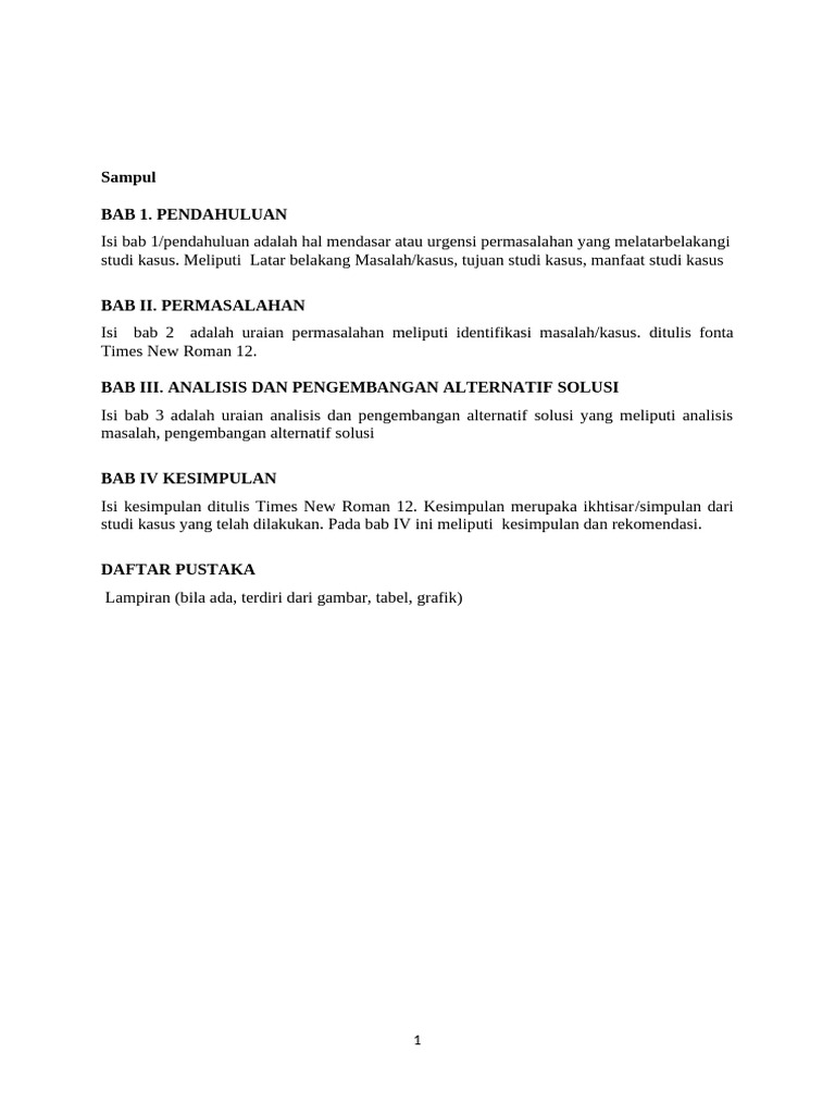 Template Laporan Studi Kasus | PDF