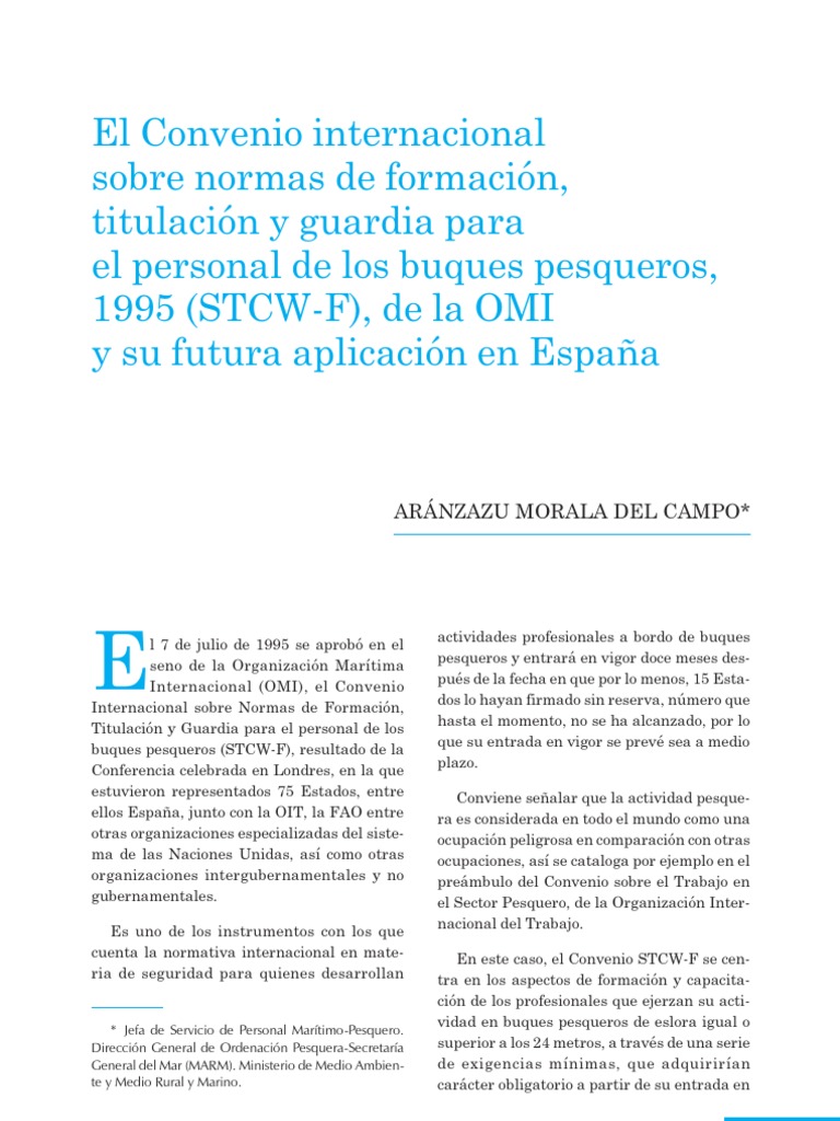 STCW 95 - F Aplicacion | PDF | España | Organización Internacional del ...