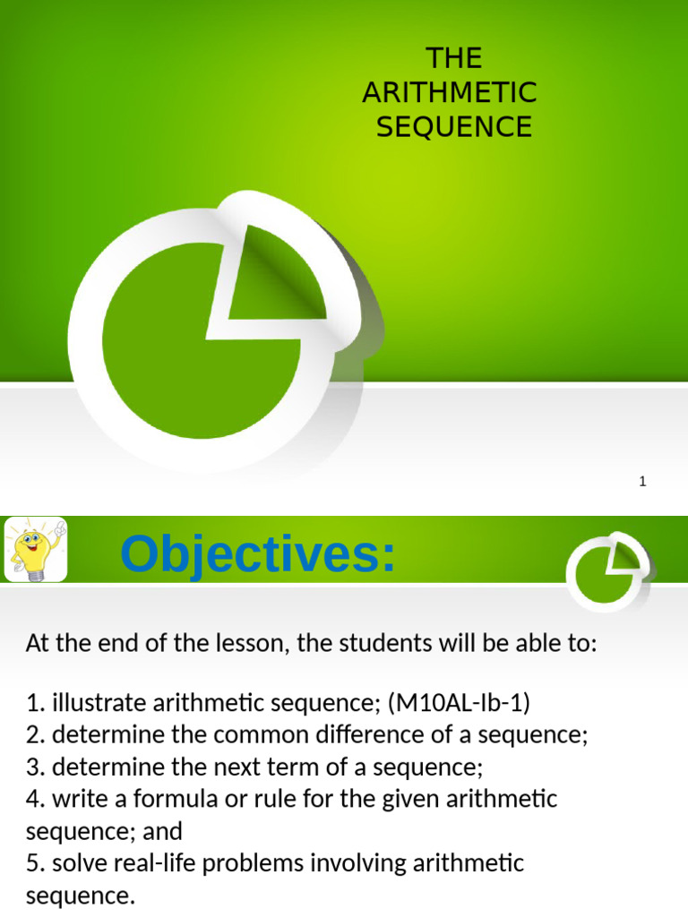 MATH-10 Q1 WK2 Arithmetic-Sequence | PDF | Sequence | Numbers