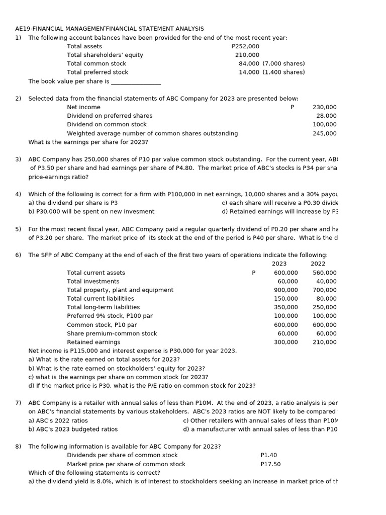 AE19 FS Analysis 2 | PDF