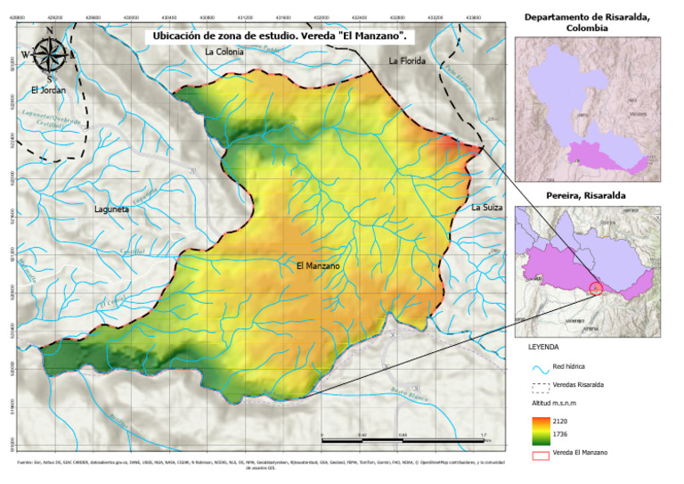 Mapa de Ubicacion de La Vereda "El Manzano" o "Pachacué", Pereira, Risaralda. Salazar, J. 2024 | PDF