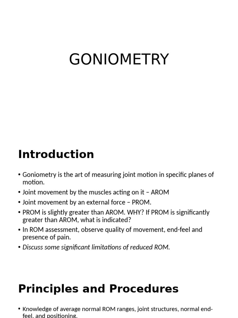 GONIOMETRY | PDF