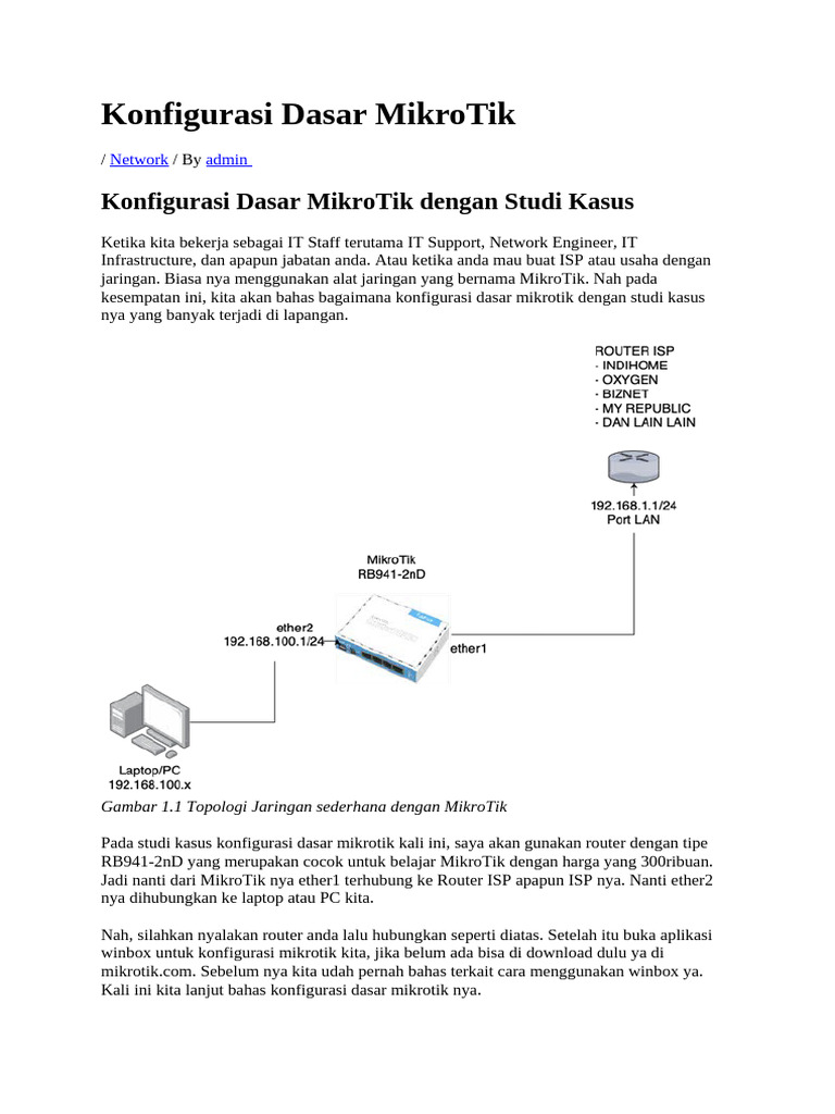 Konfigurasi Dasar Mikrotik Pdf