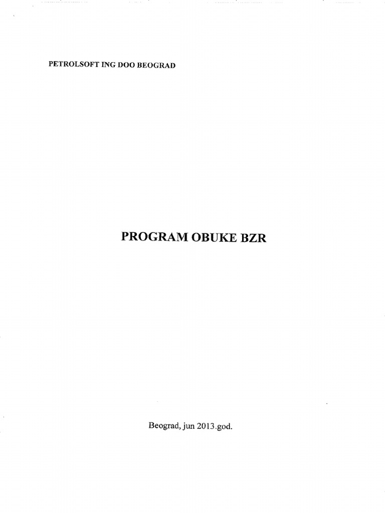 Program Obuke Za BZR | PDF