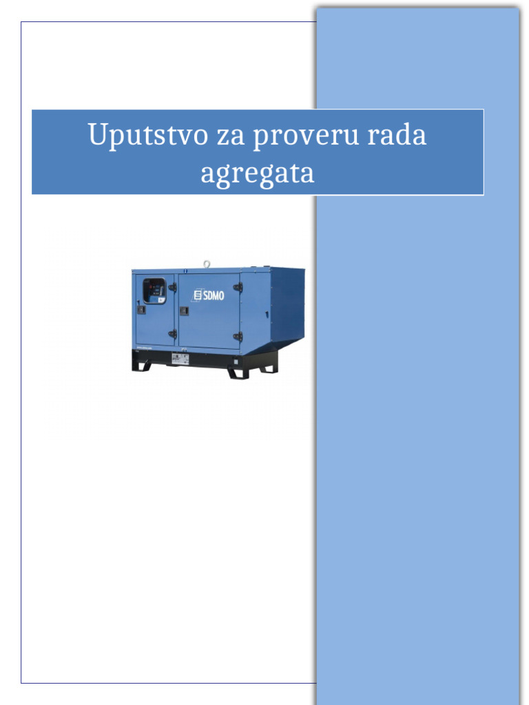 Uputstvo Za Proveru Rada Agregata | PDF