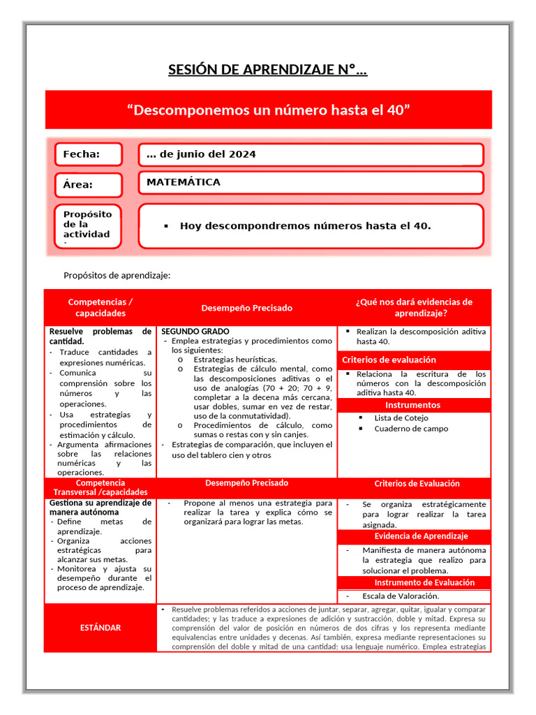 10 de Junio - Matematica - Segundo Grado | PDF | Aprendizaje ...