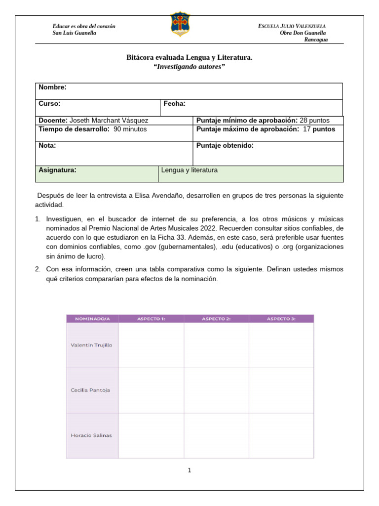 Bitacora Evalauda 8A | PDF
