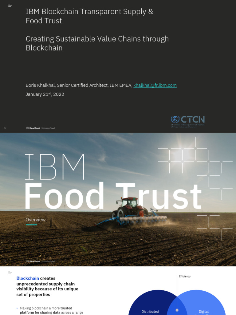 IBM Food Trust Overview Presentation For UN-CTCN - Final | PDF