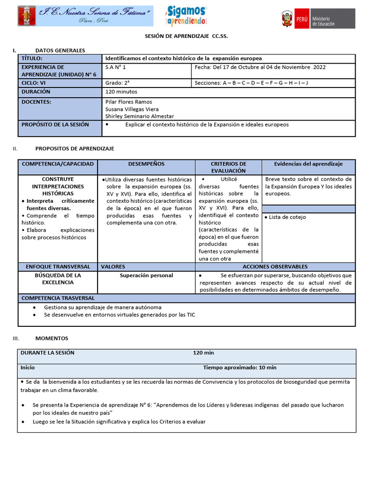 Sesion 1 Exper.6 Contexto de La Expansion Europea | PDF