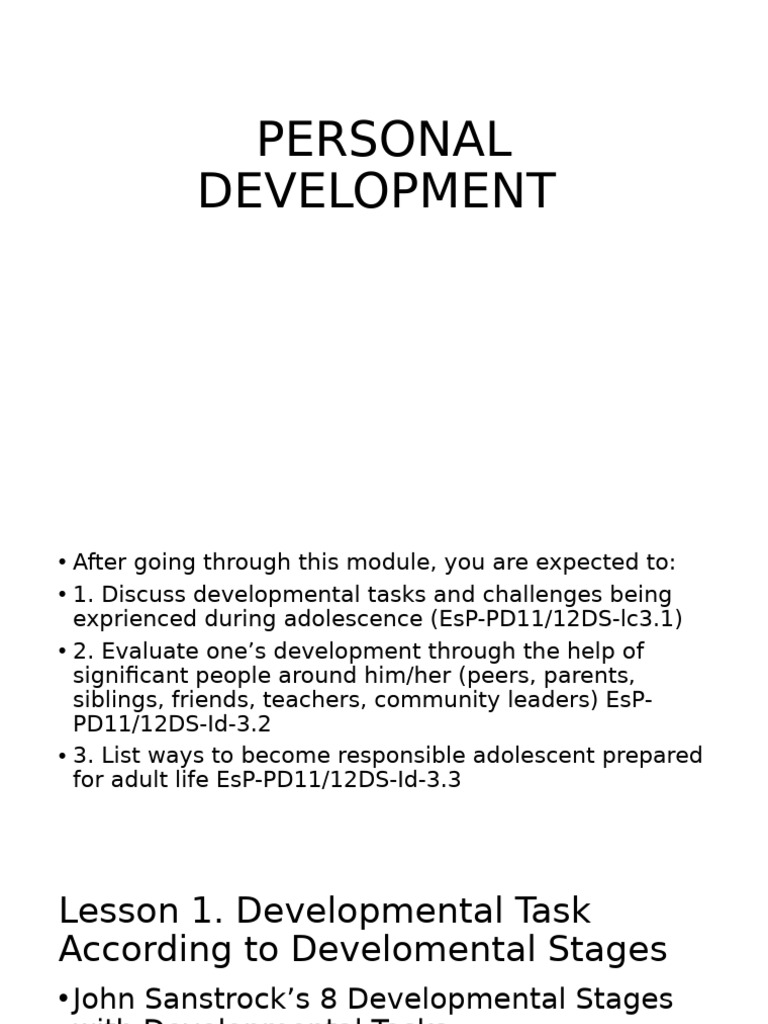 PERSONAL DEVELOPMENT | PDF