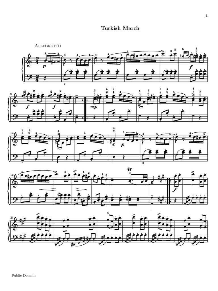 Turkish March Piano Sheet Music | PDF