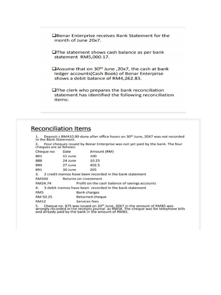 CHP 6 - Bank Reconciliation Tutorial | PDF
