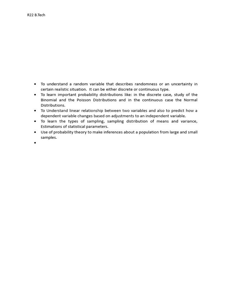 Statistical Inferences and Stochastic Process (AIML AND DS) | PDF Statistical Inferences and Stochastic Process (AIML AND DS) | PDF