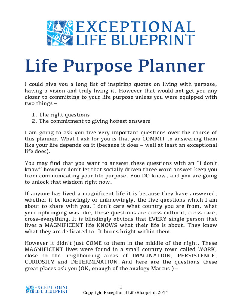 Life Purpose Planner | PDF
