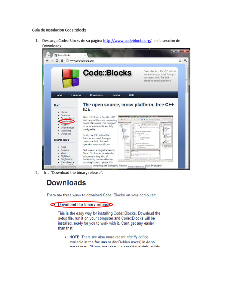 F0-1 Guía de Instalación CodeBlocks | PDF | Hogar, jardinería y ...