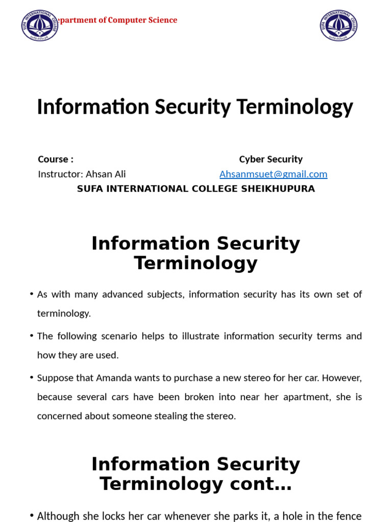 Information Security Terminology | PDF