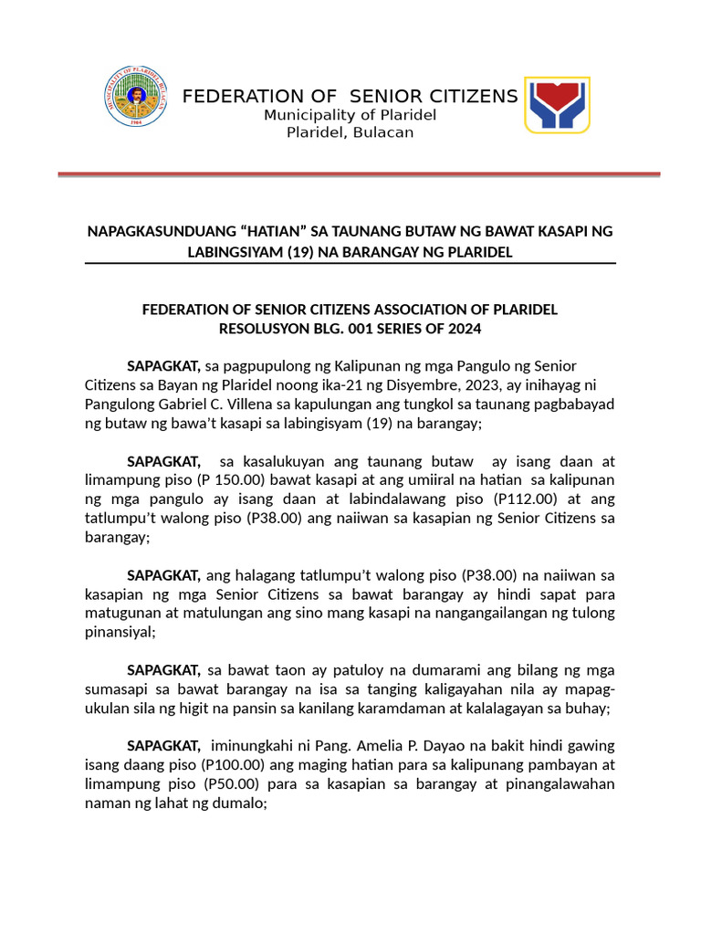 Napagkasunduang Taunang Butaw NG Bawa | PDF