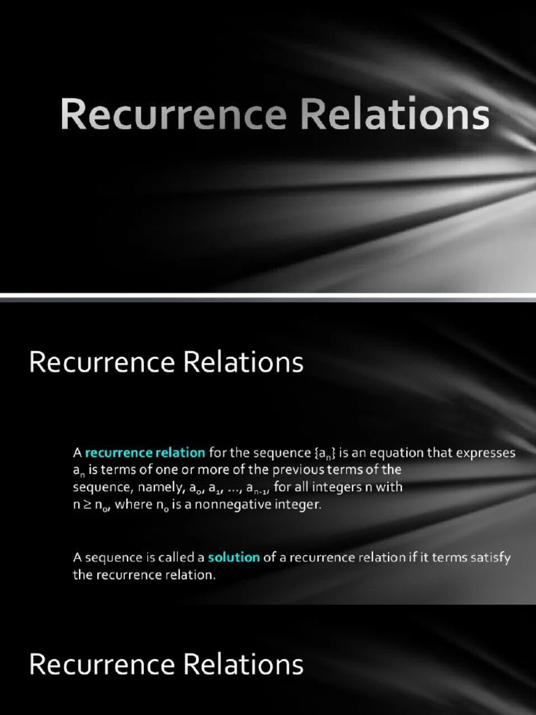 Reccurence Relation | PDF