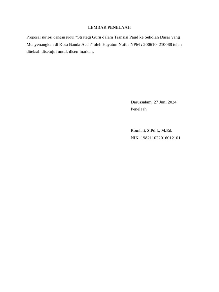 Lembar Pengesaahan Sempro Yayuk | PDF