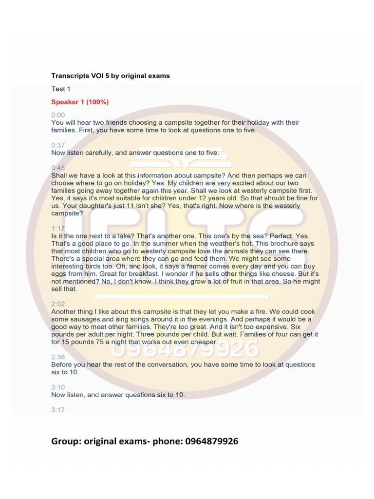 test 1- transcripts | PDF